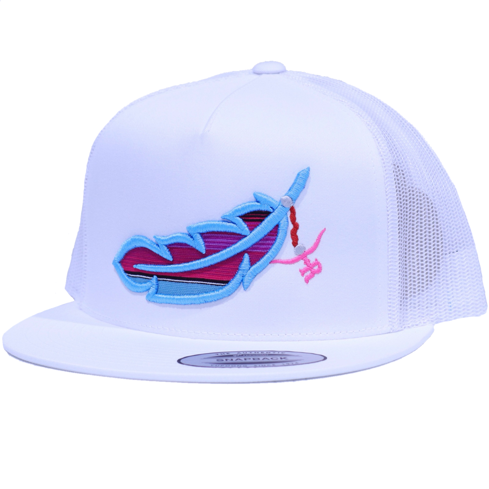 Feathered Outlaw- White /Sky Blue Feather – The Rancher Hat Co.